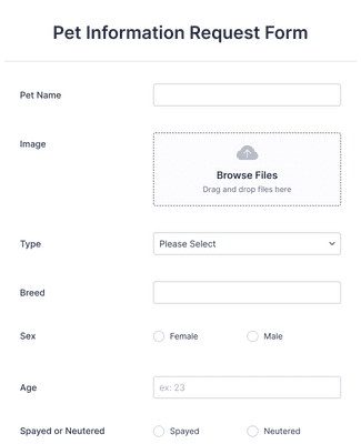 Pet Information Request Form Template | Jotform
