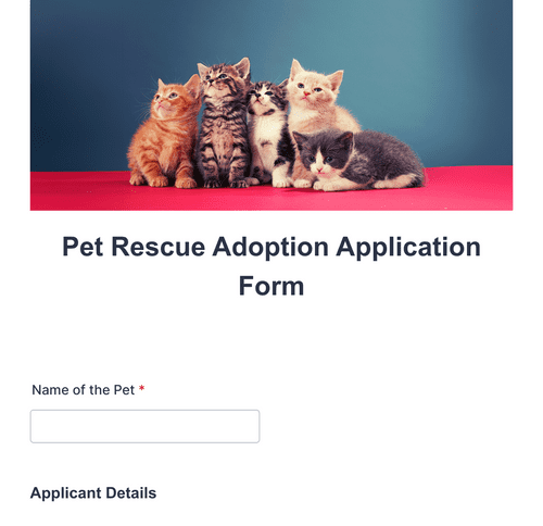 Pet Rescue Adoption Application Form Template | Jotform