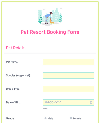 Pet Resort Booking Form Template | Jotform