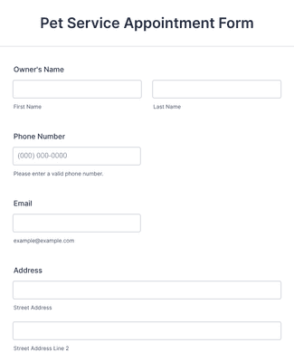 Pet Service Appointment Form Template | Jotform