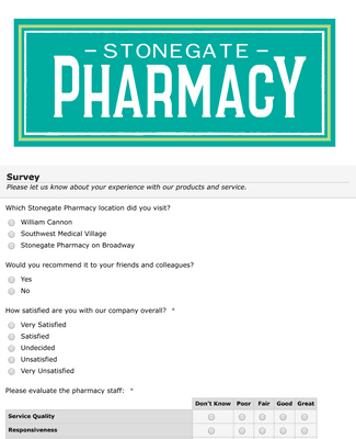 Pharmacy Service Satisfaction Survey Form Template | JotForm