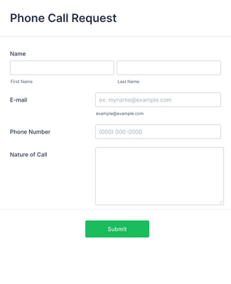 Phone Call Request Form Template | Jotform