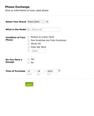 Phone Exchange Form Template | Jotform