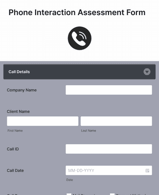 Phone Interaction Assessment Form Template | Jotform