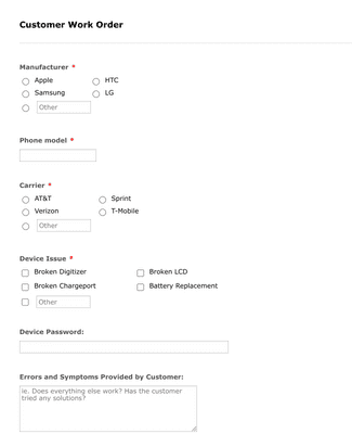 Phone Repair Form Template | Jotform