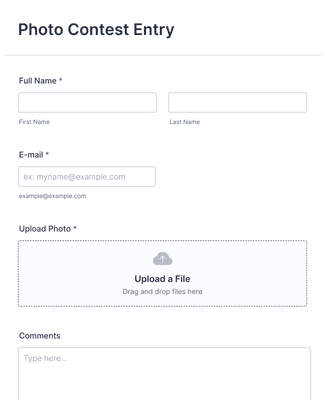 Photo Contest Entry Form Template | Jotform