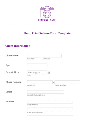 Photo Print Release Form Template | Jotform