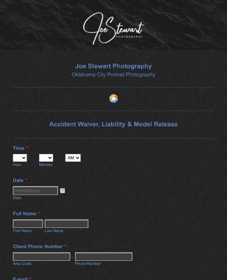 Photography Accident Waiver Form Template | Jotform