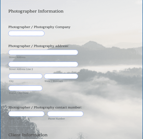 Photography Booking Form Template | Jotform