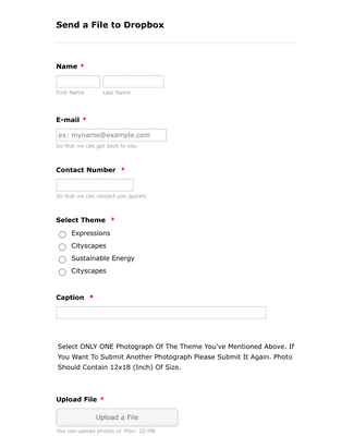 Photo Contest Free Entry Form Template | Jotform