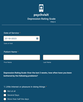 PHQ-9 Rating Scale Form Template | Jotform