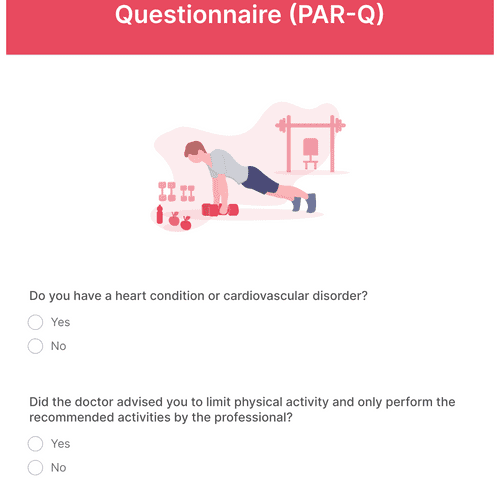 Physical Activity Readiness Questionnaire (PAR-Q) Form Template | Jotform