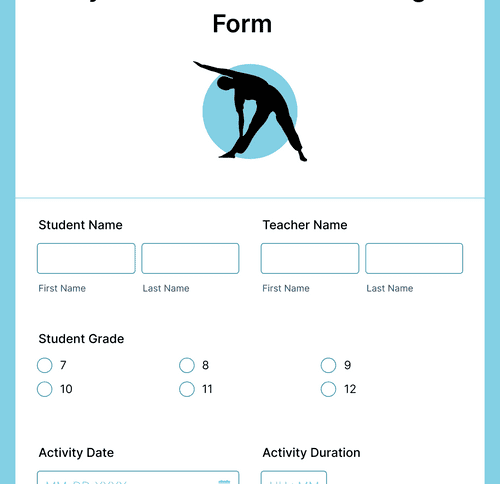 Physical Education Fitness Log Form Template | Jotform