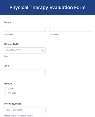 Physical Therapy Evaluation Form Template | Jotform
