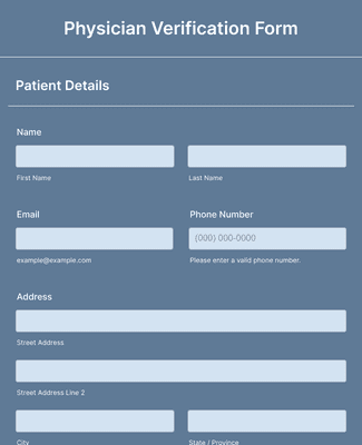 Physician Verification Form Template | Jotform