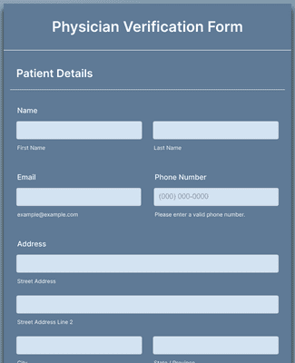 Physician Verification Form Template | JotForm