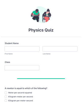Physics Quiz Form Template | Jotform