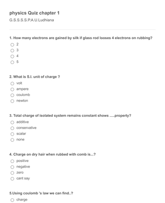 Physics Quiz Form Template | Jotform