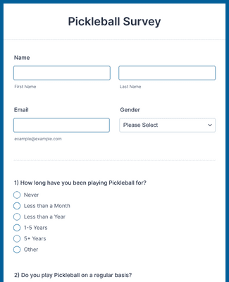 Pickleball Survey Form Template | Jotform