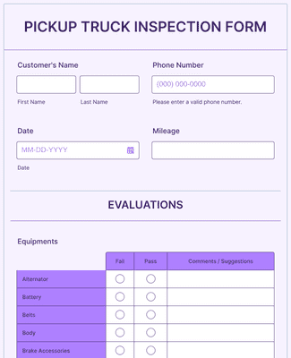 Daily Vehicle Inspection Report Form Template | Jotform