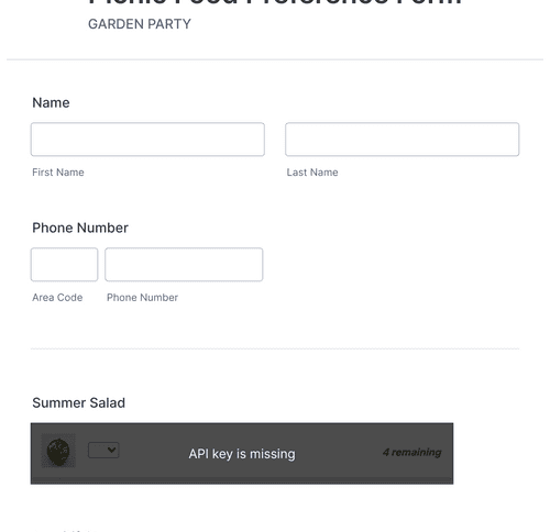 Picnic Food Preference Form Template | Jotform