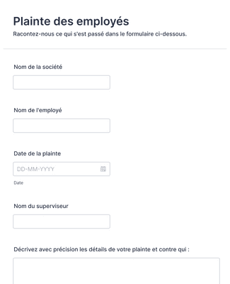 Plainte des employés Modèle du formulaire | Jotform