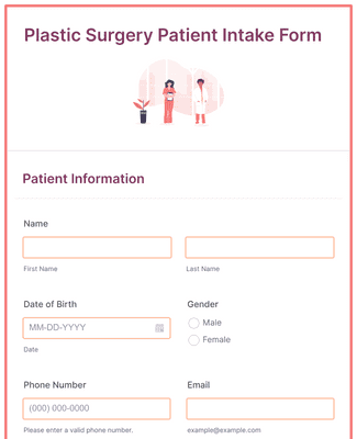 Plastic Surgery Patient Intake Form Template | Jotform
