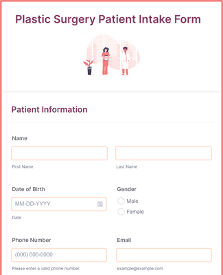 Plastic Surgery Patient Intake Form Template | Jotform