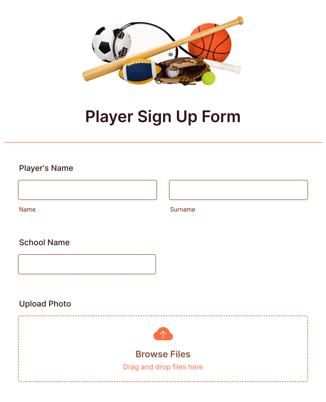 Player Sign Up Form Template | Jotform