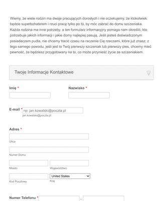 Formularz Adopcji Psa Szablon Formularza | Jotform
