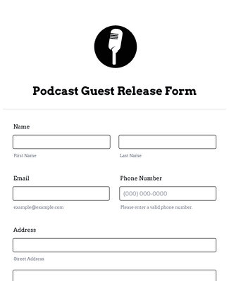 Podcast Guest Release Form Template | Jotform