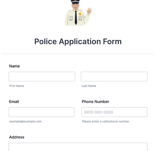 Police Application Form Template | Jotform