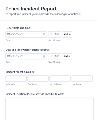 Fire Department Incident Report Form Template | JotForm