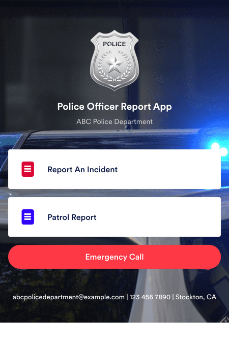 Police Officer Report App Template | Jotform