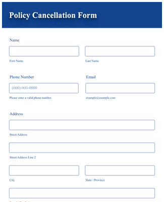 Policy Cancellation Form Template | Jotform