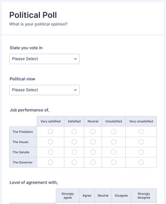 Political Poll Form Template | Jotform
