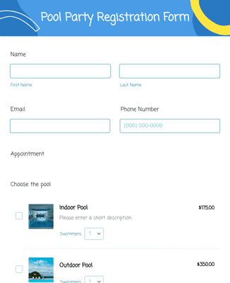 Pool Party Registration Form Template | Jotform
