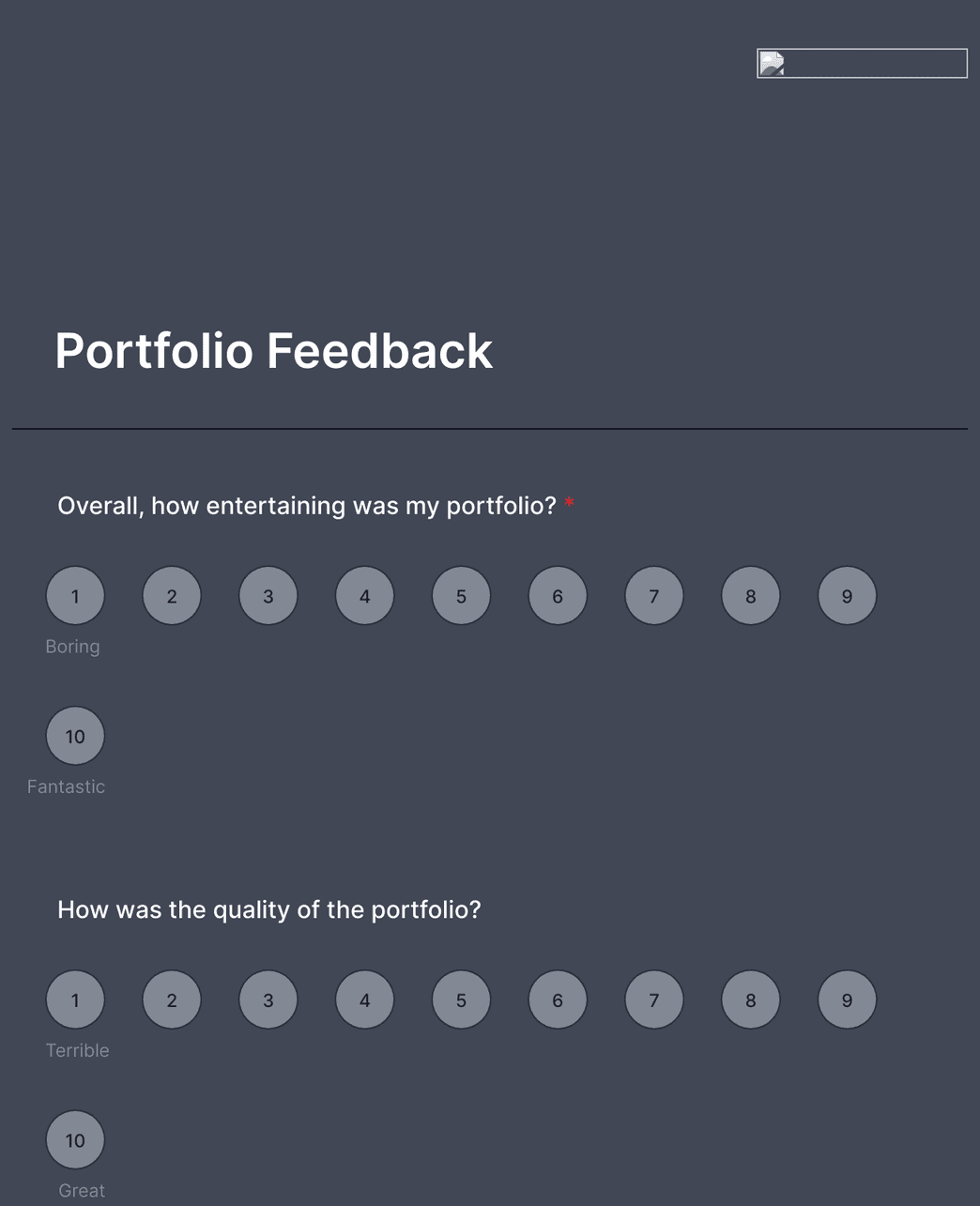 Portfolio Feedback Form Template | Jotform