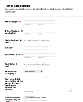 Poster Competition Form Template | Jotform
