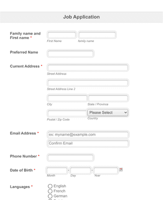 Potential Candidate Information Form Template | Jotform