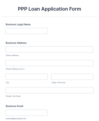 PPP Loan Application Form Template | Jotform