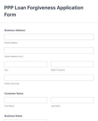 PPP Loan Forgiveness Application Form Template | Jotform