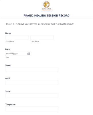 PRANIC HEALING CLINIC SESSION RECORD Form Template | Jotform