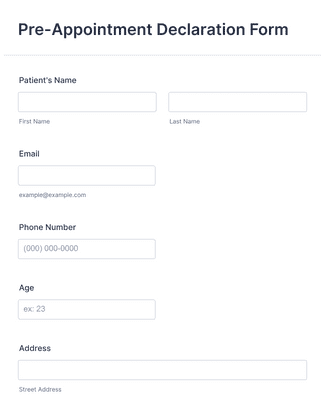 Pre-Appointment Declaration Form Template | Jotform