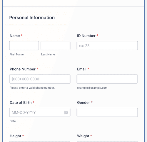 Pre Employment Physical Form Template | Jotform