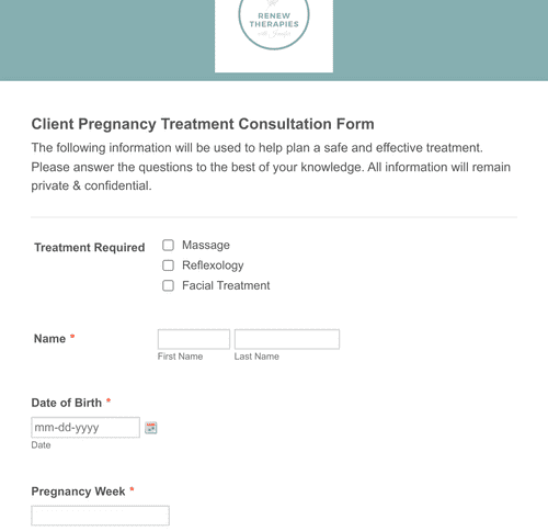 Pregnancy Therapies Consultation Form Template | Jotform