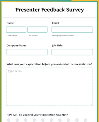 Presenter Feedback Survey Form Template | Jotform