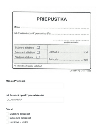 Priepustka Form Template | Jotform