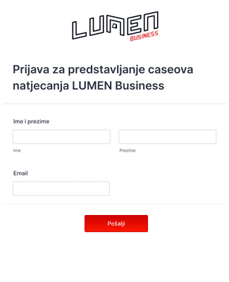 Prijava za natjecanje LUMEN Business Form Template | Jotform