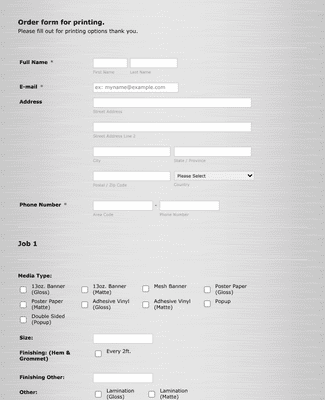 Printing Order Form Template | Jotform
